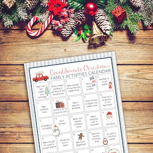 Christmas Activities Calendar for Families Printable, Kids Advent ...