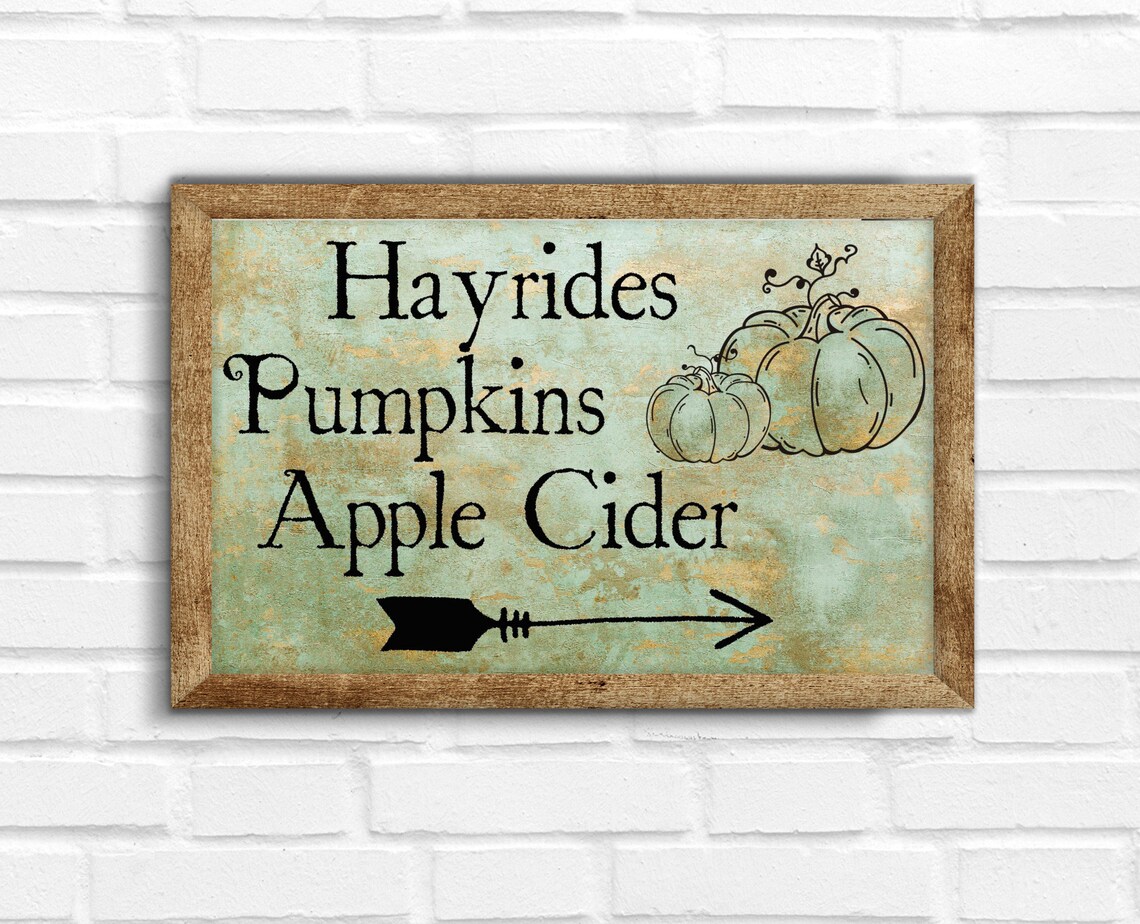 Fall Printable Sign Rustic Autumn Wall Art Vintage Harvest | Etsy