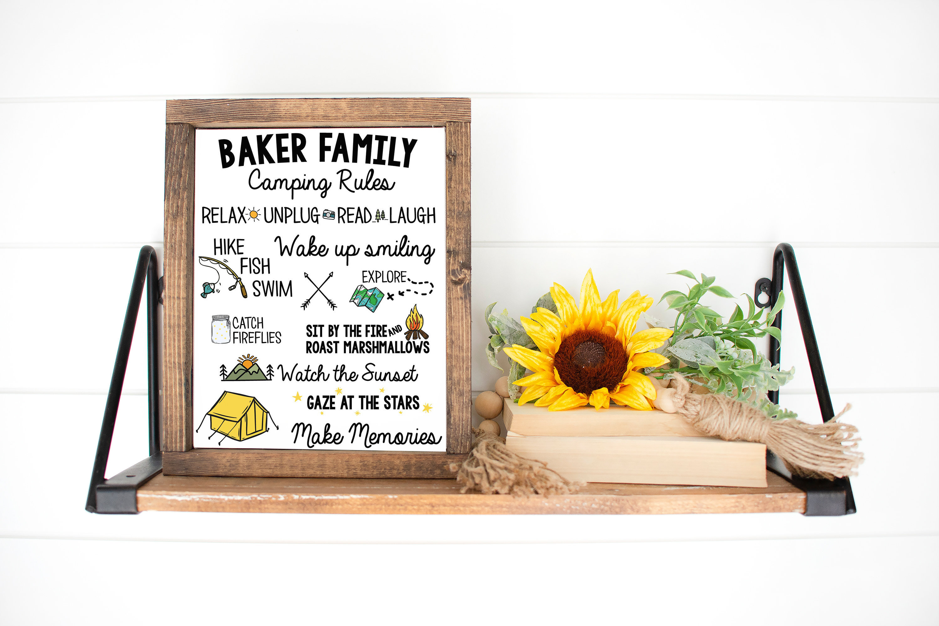Editable Camp Rules Sign, Custom Family Camping Rules, Camping Decor ...