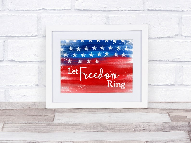 Let Freedom Ring Printable Patriotic Print 4th of July - Etsy