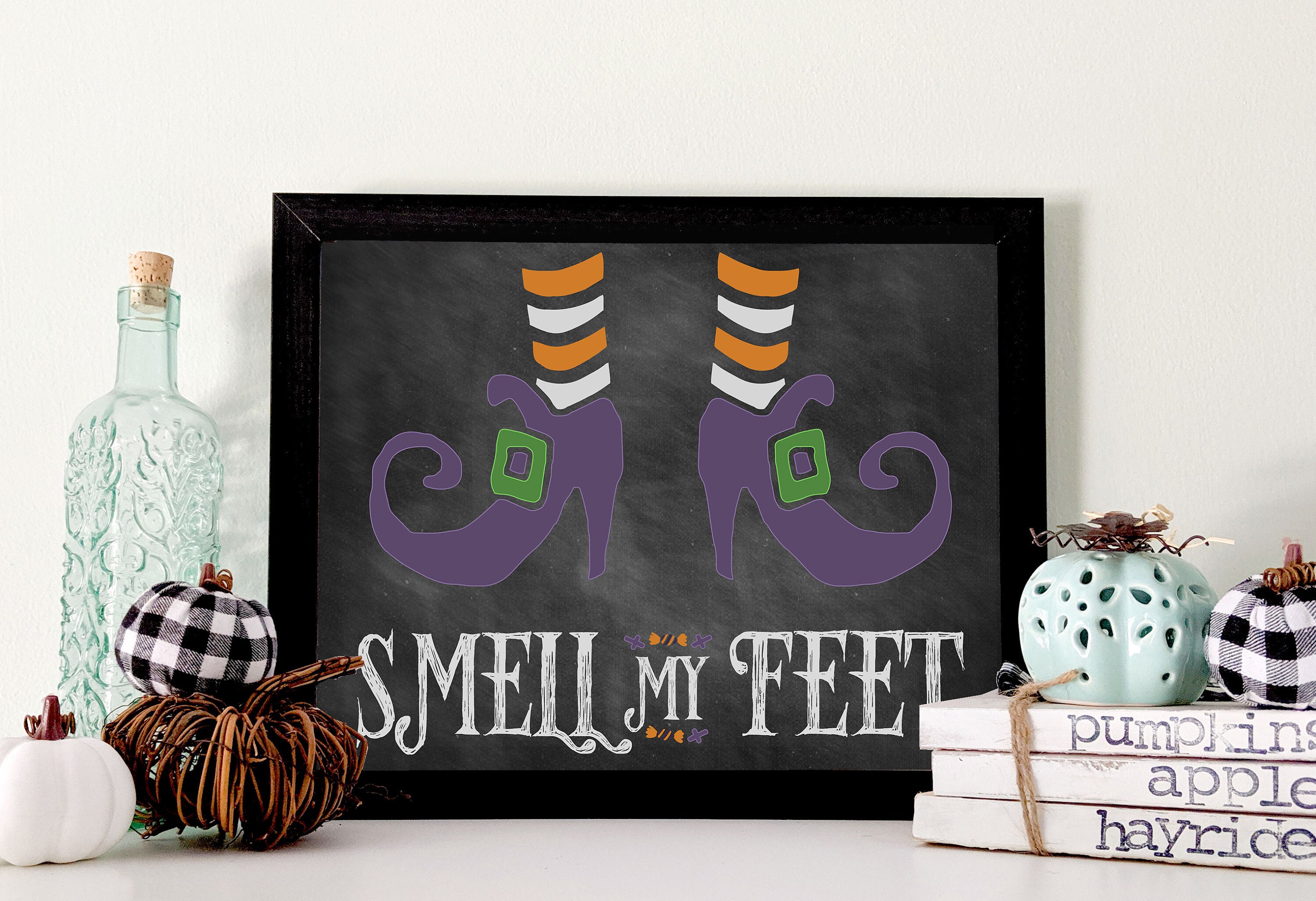 Smell My Feet Halloween Fall Printable Chalkboard Wall Art - Etsy
