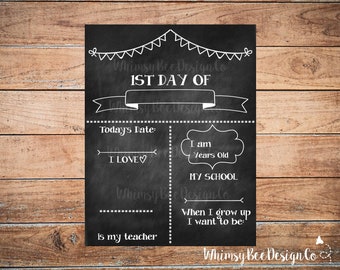 First Day Of School Reusable Chalkboard Printable Poster A4 | Etsy