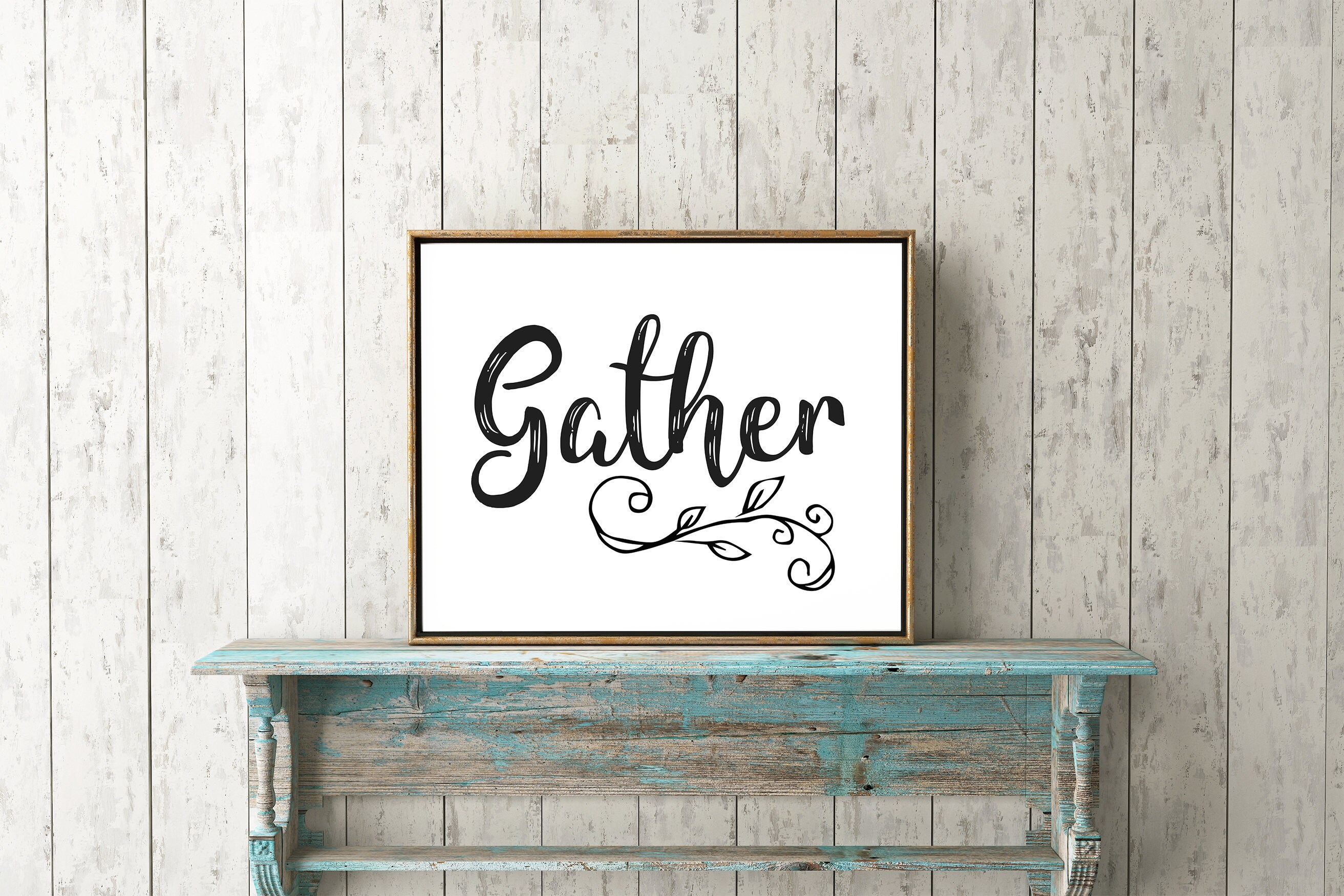 Gather Printable Sign Farmhouse Decor Thanksgiving Print | Etsy