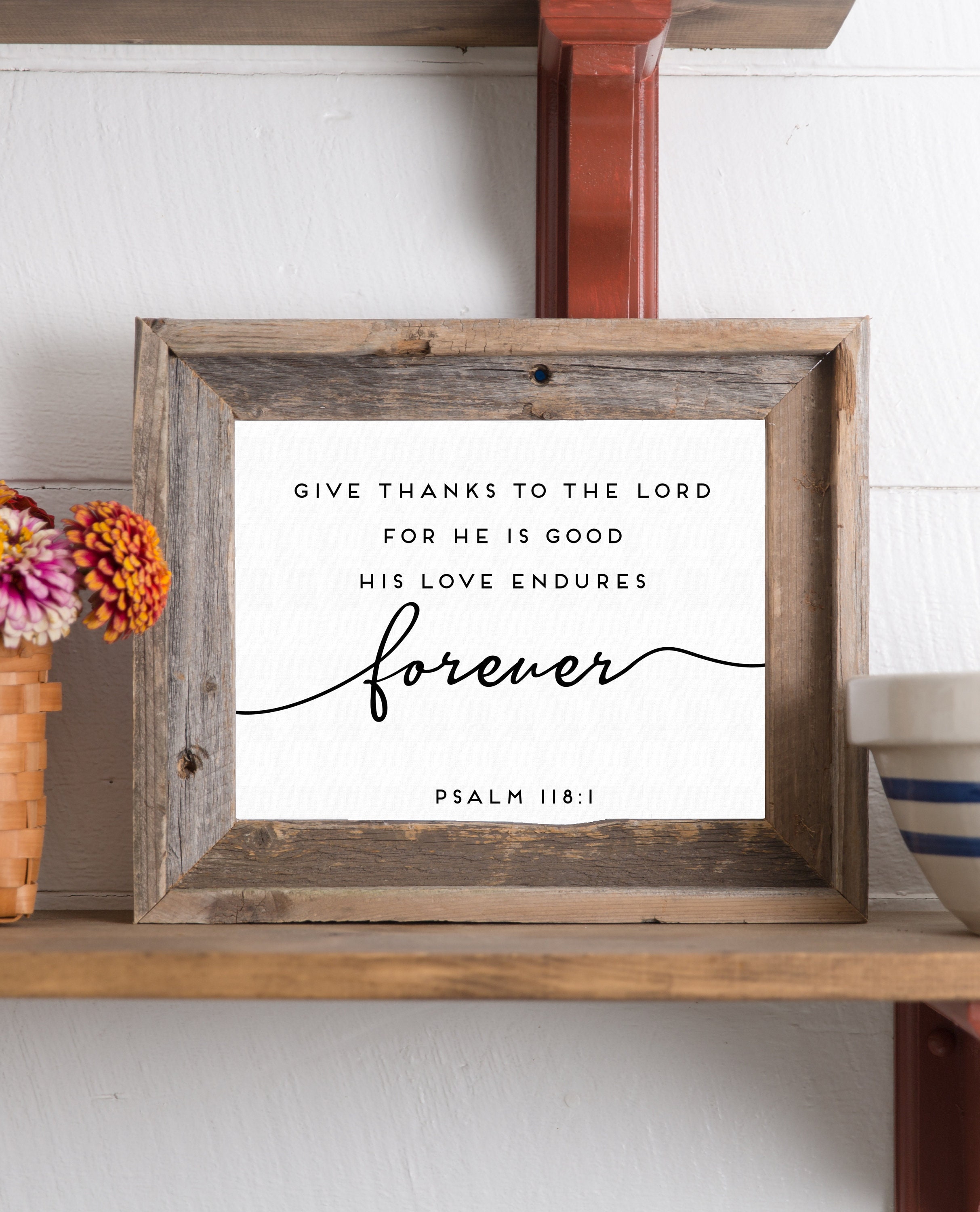 Give Thanks to the Lord Sign Psalm 118:1 Printable Art Bible - Etsy