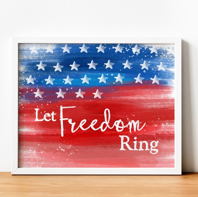 Let Freedom Ring Printable Patriotic Print 4th of July | Etsy