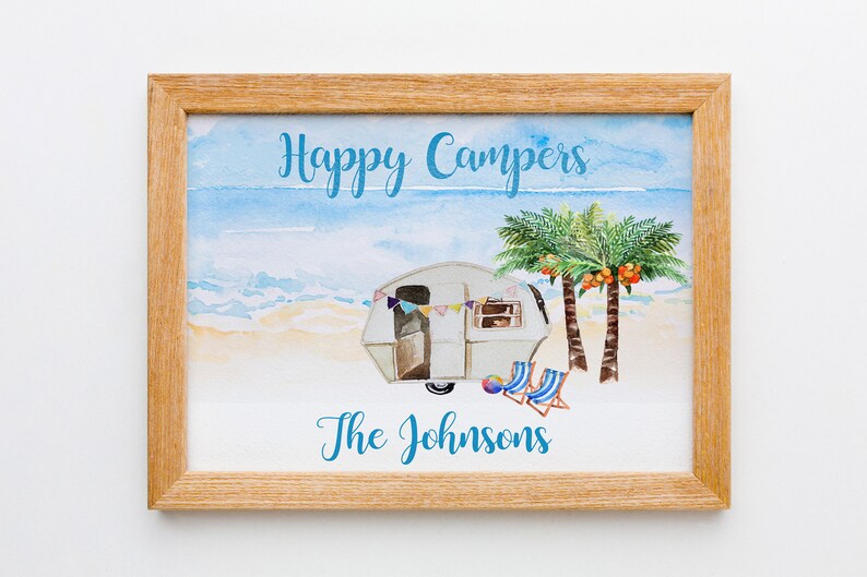 Editable Camper Printable Happy Campers Last Name Sign - Etsy