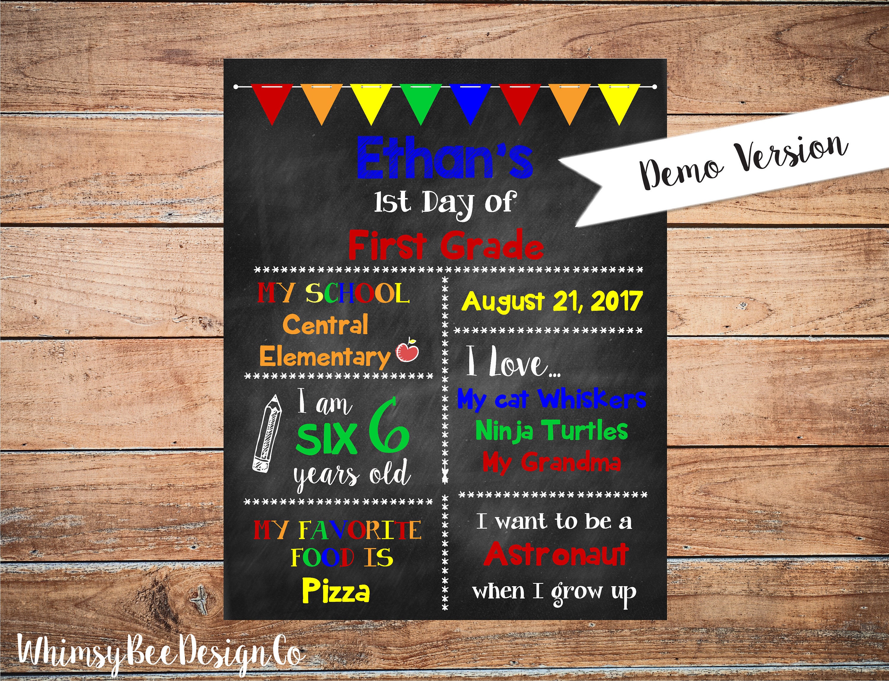 First Day of School Reusable Chalkboard Printable Sign for Boys Back to ...