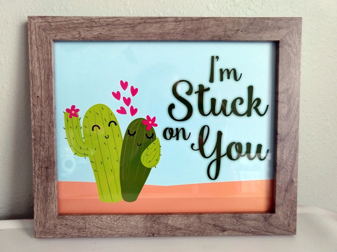 Cactus Love Printable, I'm Stuck on You Print, Cactus Print, Cactus ...