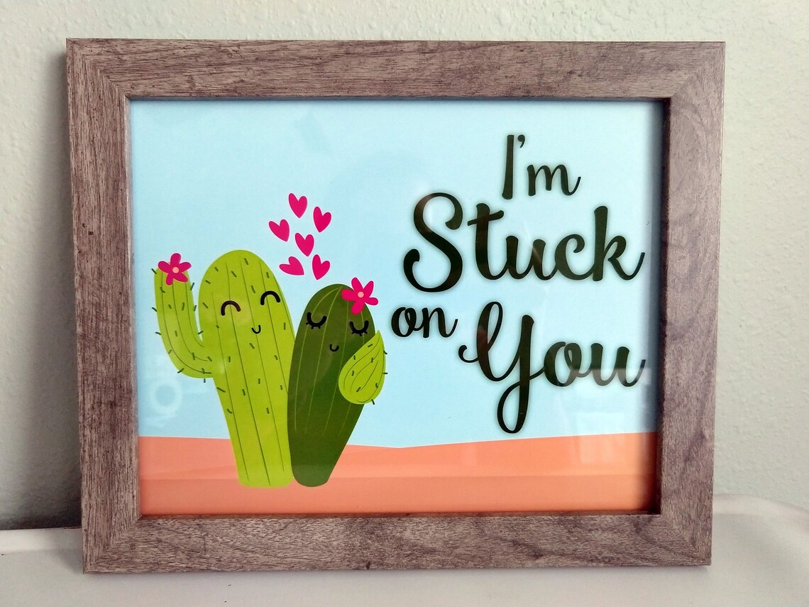 Cactus Love Printable I'm Stuck on You Print Cactus - Etsy