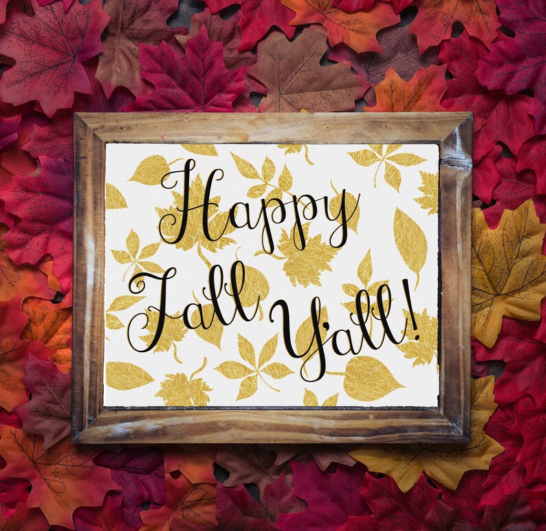 Happy Fall Y'all Printable Autumn Sign Farmhouse Print - Etsy