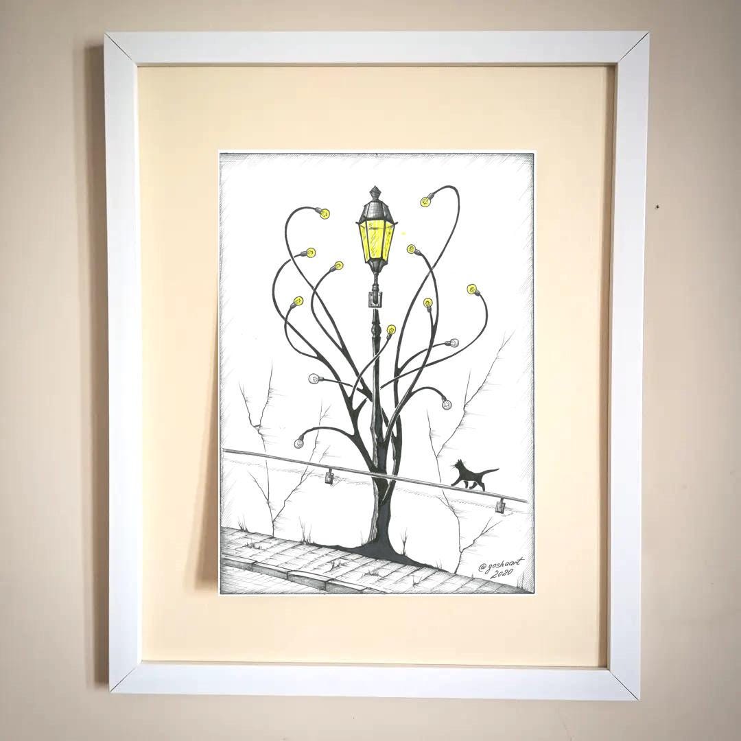 Drawing A4 "tree Lantern" - Etsy