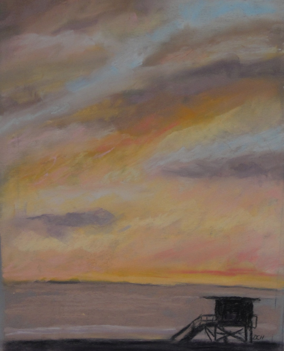 Salmon Sunset, Zuma Beach ----original Art, Impressionist , Seascape ...