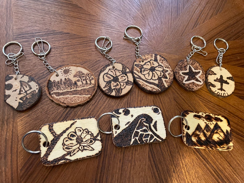 Handmade Wood-burned Keychains | Etsy