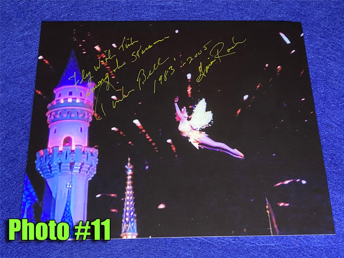 8x10 Tinker Bell Autograph Signature Photo Gina Rock Disneyland ...