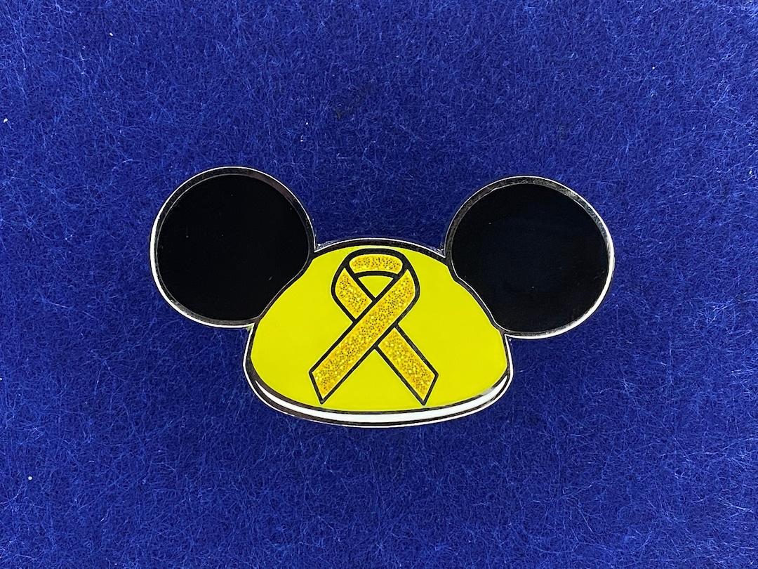 Mickey Ears Disney CHILDHOOD CANCER Gold Ribbon Awareness Fantasy Pin ...