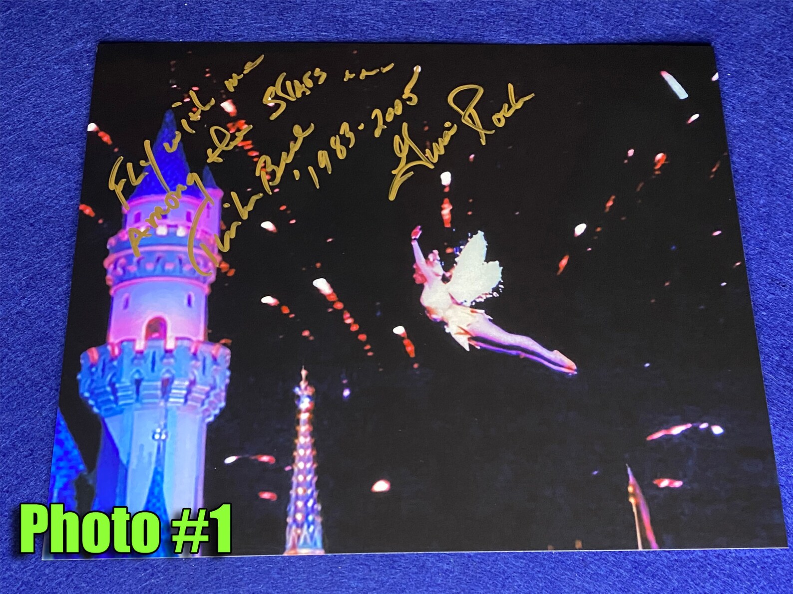 8x10 Tinker Bell Autograph Signature Photo Gina Rock Disneyland ...