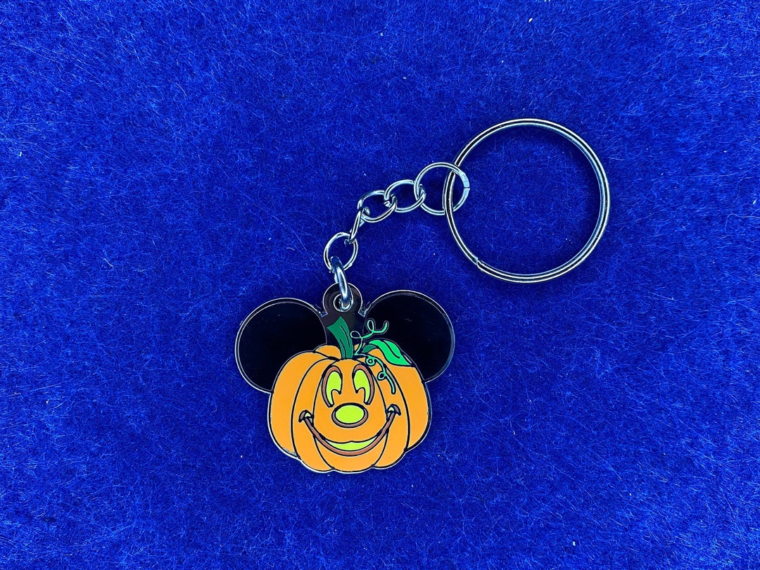Mickey Mouse Halloween Jack-o-lantern Pumpkin Disney Keychain - Etsy