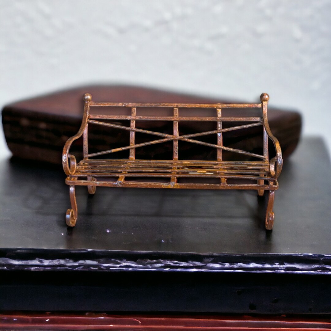 1030 Whimsical Rustic Fairy Garden Decor: Miniature Bench Seat With ...