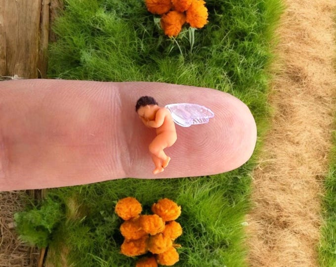 30mm Arlo -adorable Hand-crafted Tiny Micro Baby Fairy Figurine ...