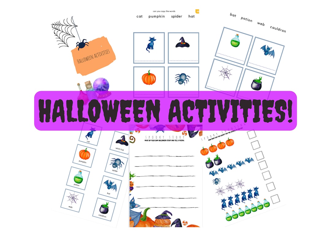Halloween Activity Sheets/halloween Literacy/halloween Numeracy - Etsy