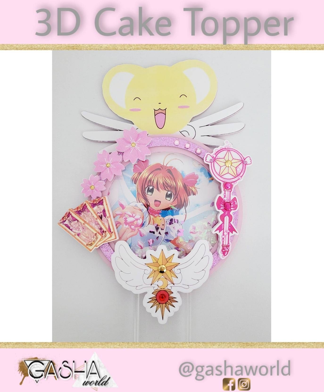 1 Pc Sakura Shaker Cake Topper/cake Topper/sakura Cardcaptor/ | Etsy