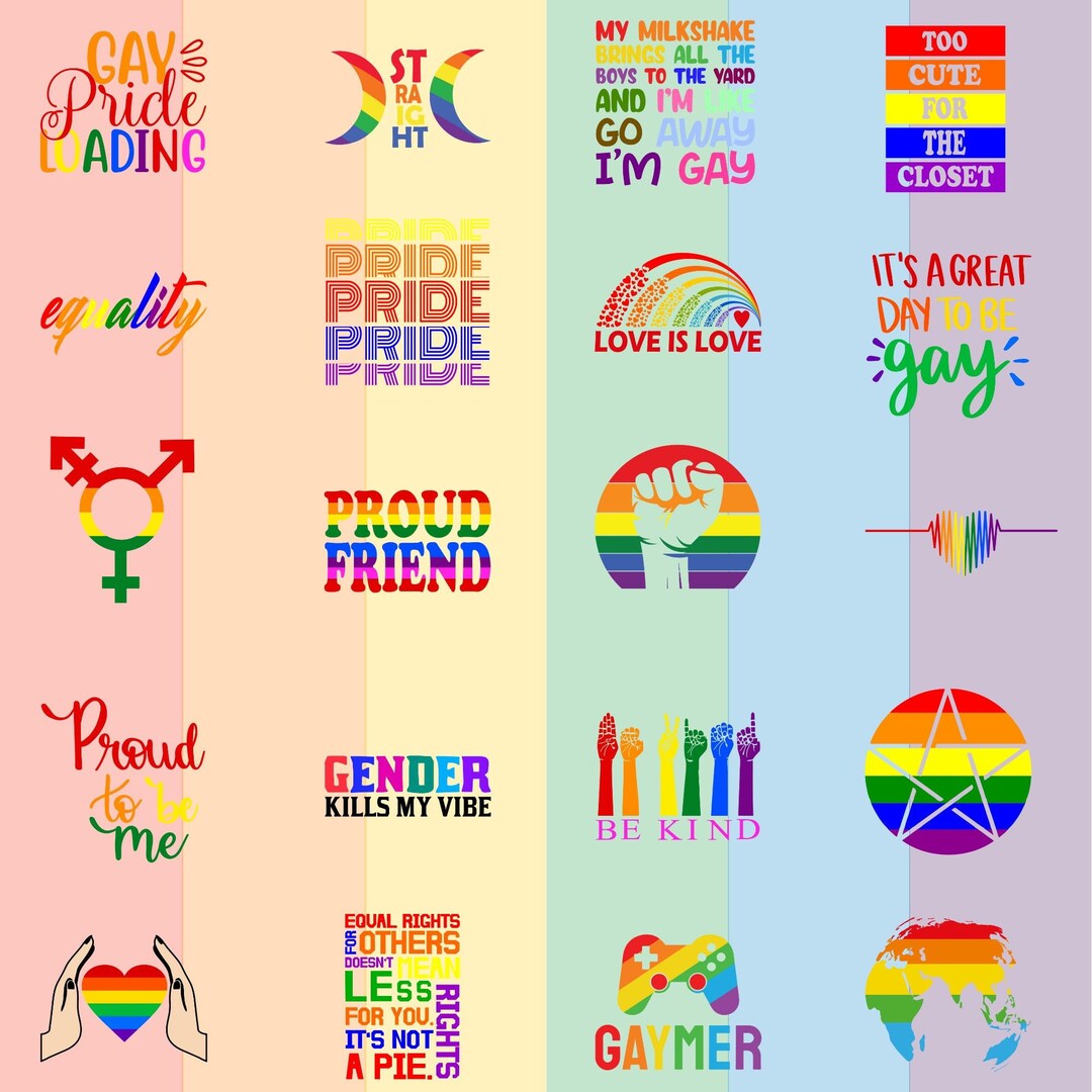 Lgbtq Svg Bundle Lgbt Svg Pride Svg Gay Pride Svg Lgbt Quotes Svg Rainbow Svg Gay Svg
