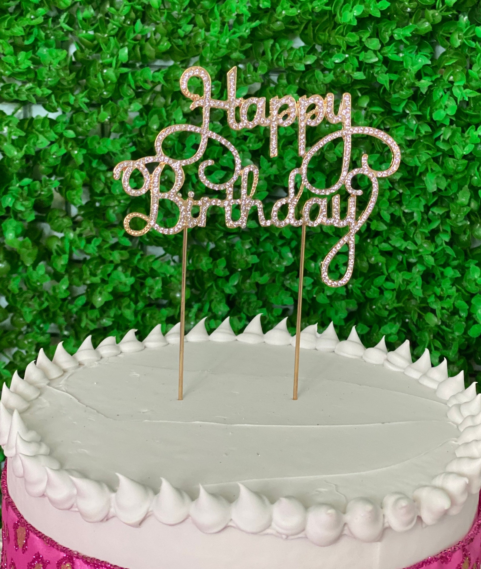 Happy Birthday Rhinestone Cake Topper | Etsy