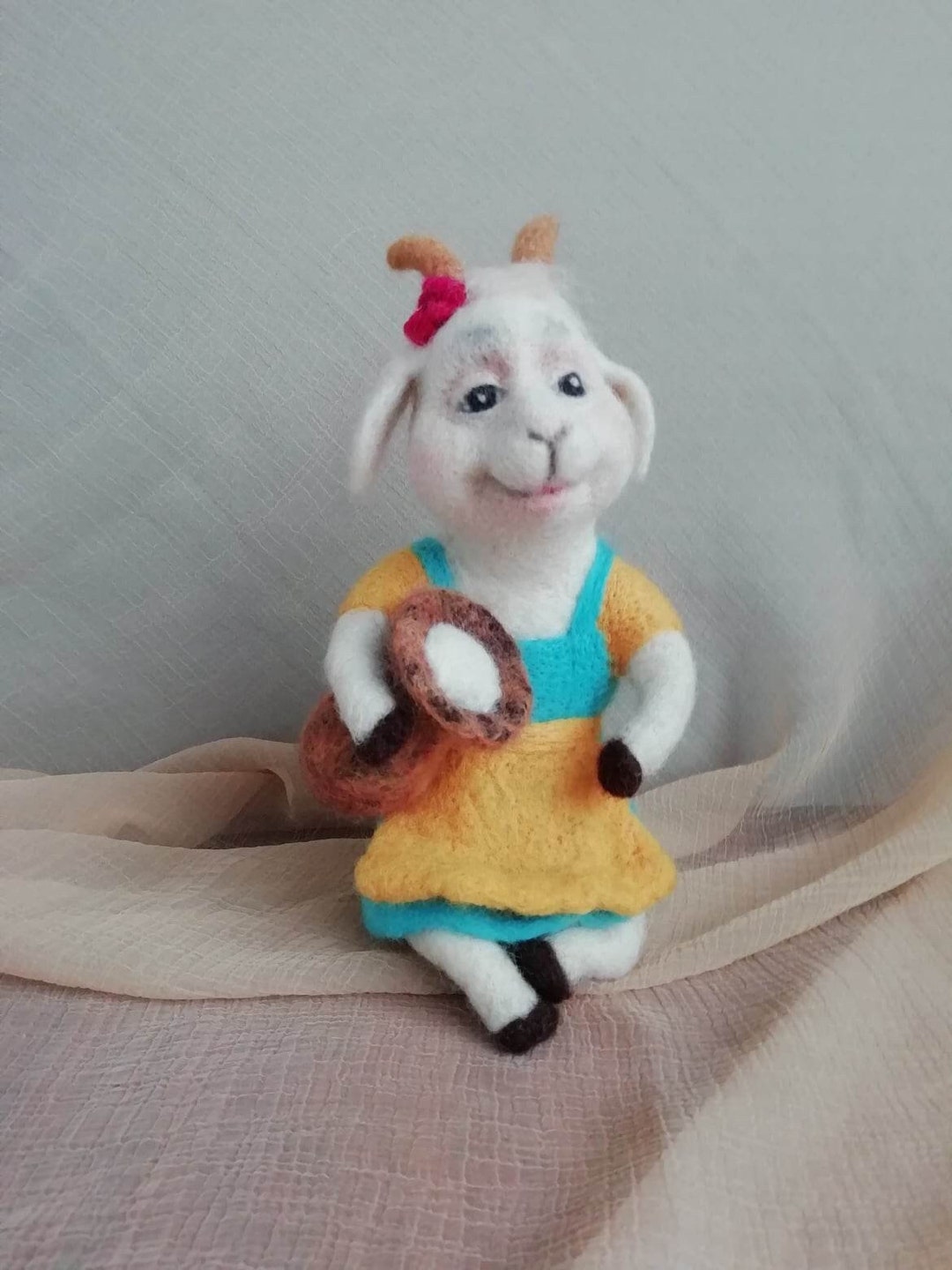 Needle Felted Goat With a Jug of Milk - Etsy