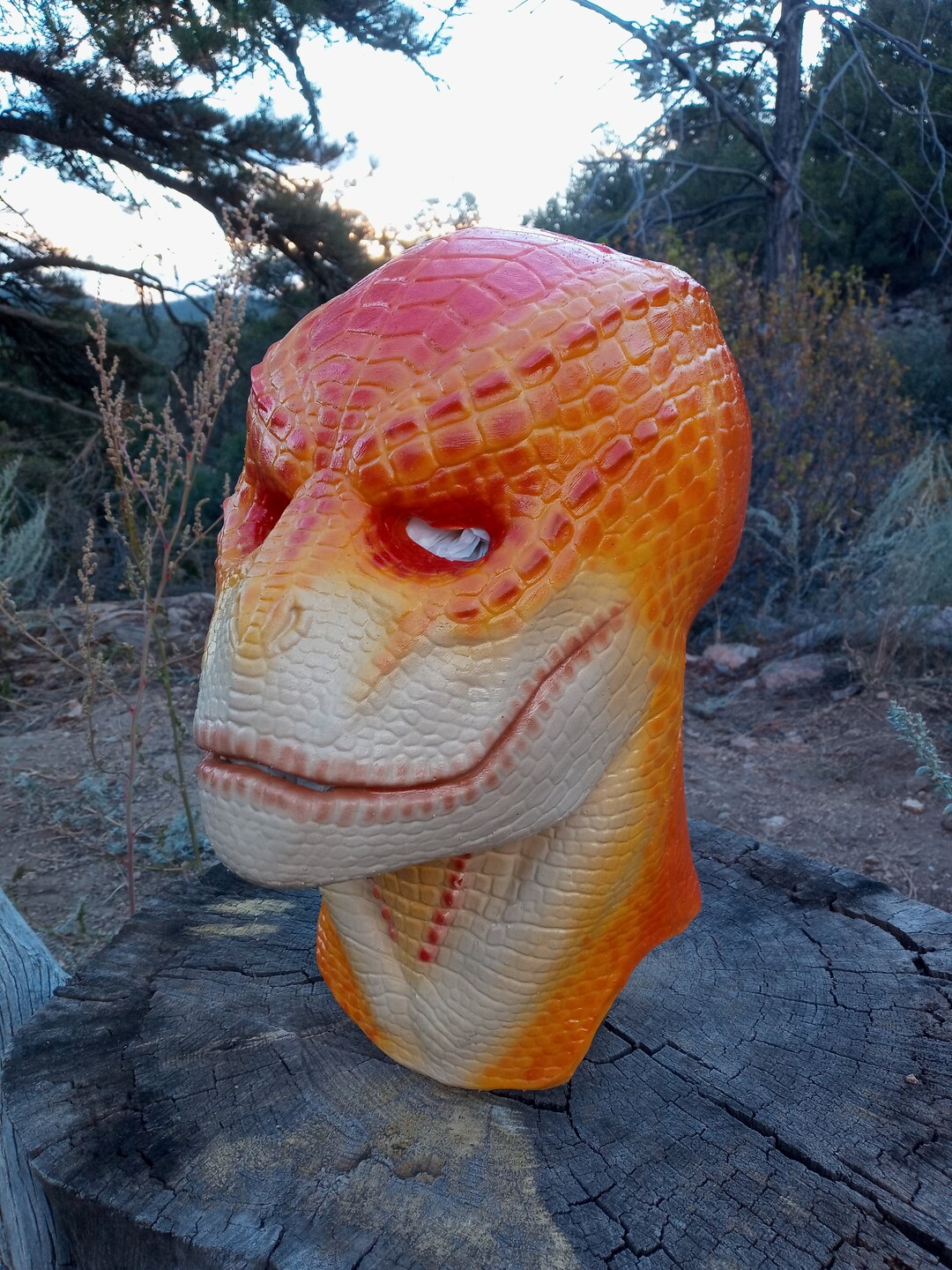 Painted Reptilian Mask Wearable Costume Piece - Etsy