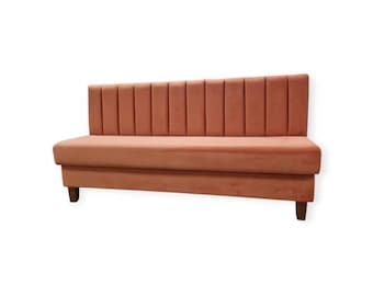 Nutmeg Velvet Modular Fluted Banquette Fitted Bench Booth Seating ...