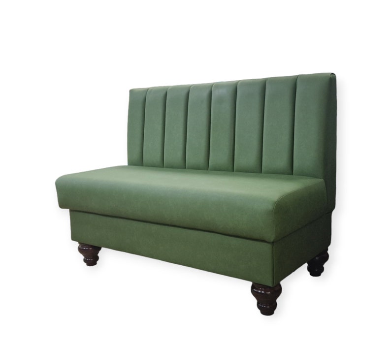 Leaf Faux Leather Modular Fluted Banquette Fitted Bench Booth Seating ...