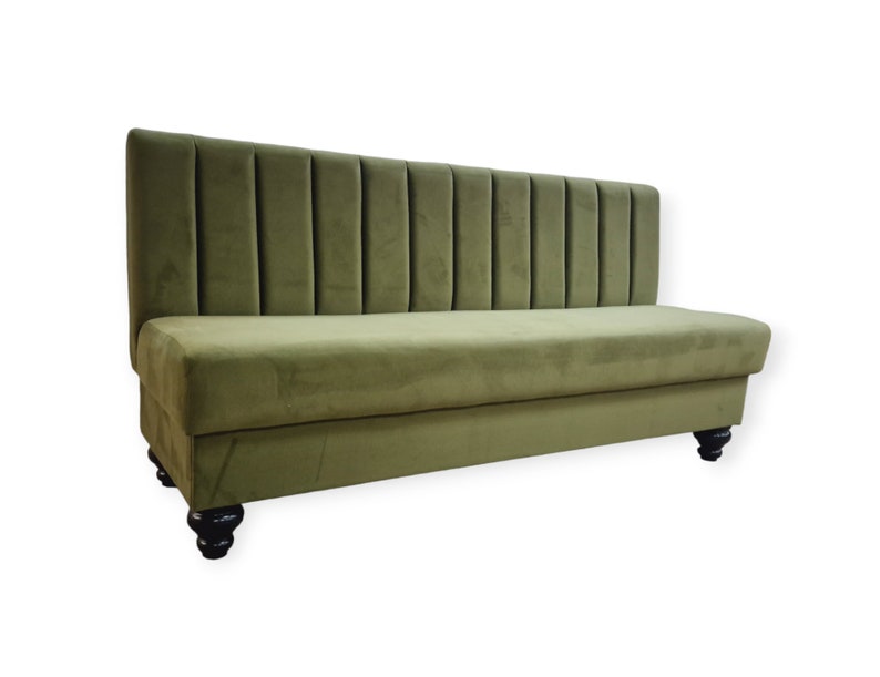 Cedar Green Modular Fluted Banquette Fitted Bench Booth Seating - Cafe ...