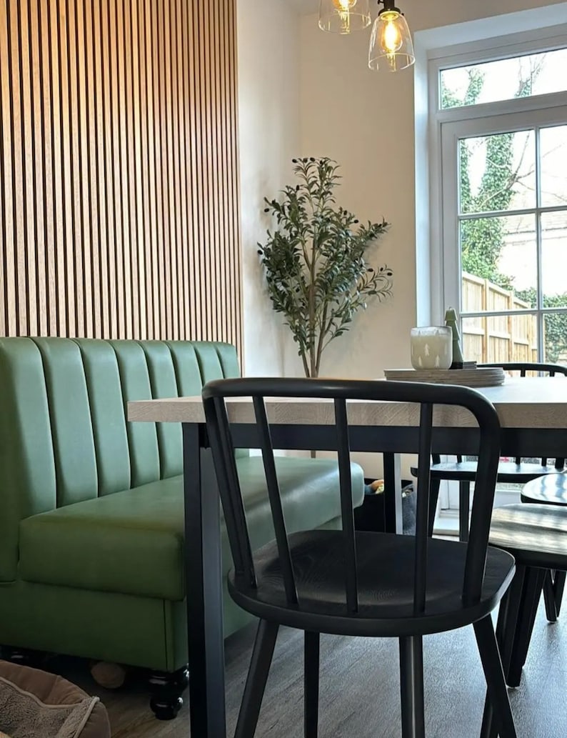 Leaf Faux Leather Modular Fluted Banquette Fitted Bench Booth Seating ...