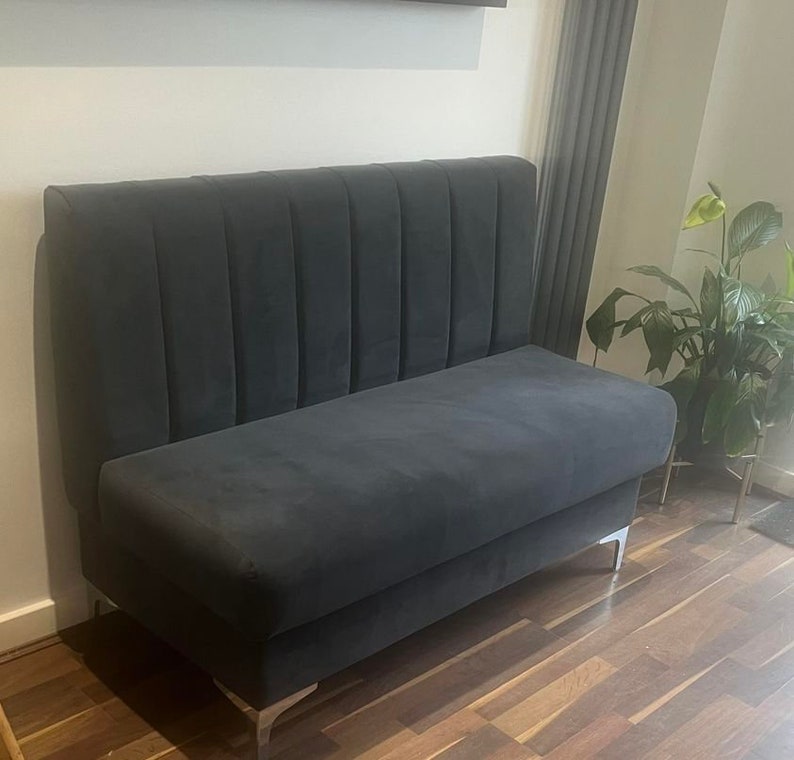 Black ,modular Fluted Banquette Fitted Bench Booth Seating - Cafe ...