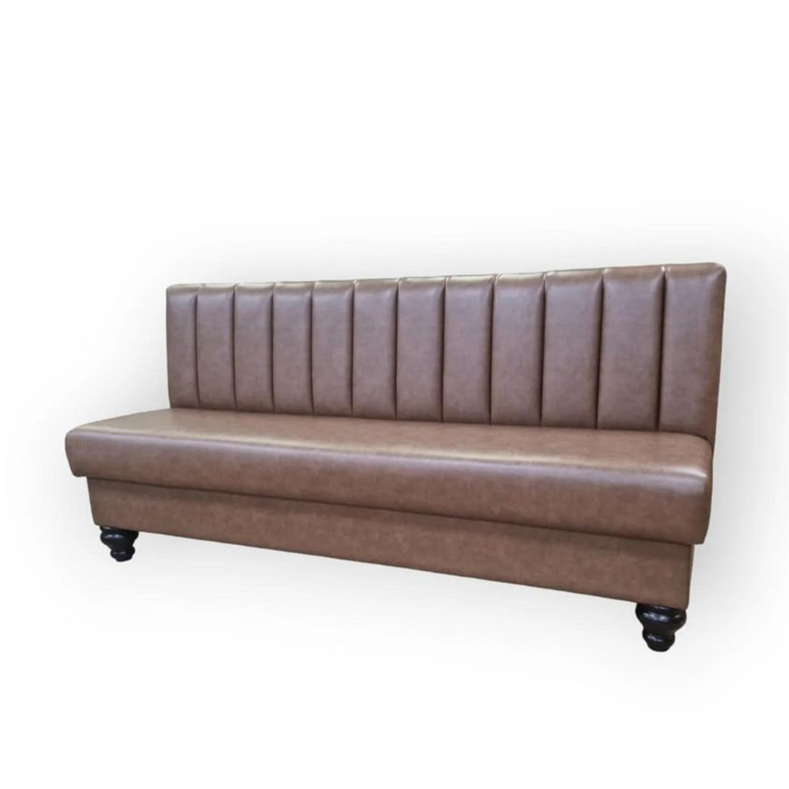 Old Saddle Faux Leather Fluted Banquette Fitted Bench Booth Seating ...