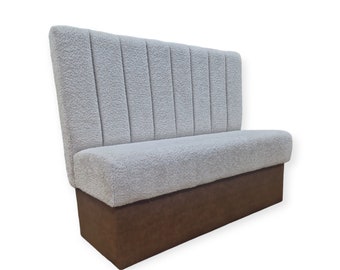 Leaf Faux Leather Modular Fluted Banquette Fitted Bench Booth Seating ...