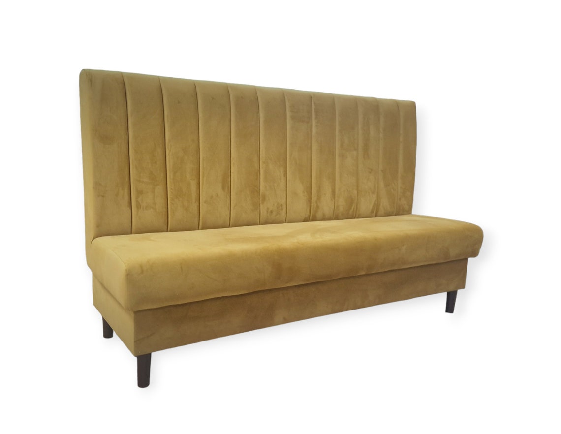 120cm High Back Modular Fluted Banquette Fitted Bench Booth Seating ...