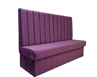 120cm High Back Modular Fluted Banquette Fitted Bench Booth Seating ...