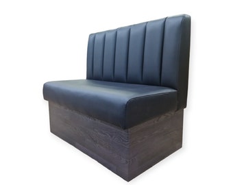 Steel Grey Velvet Modular Fluted Banquette Fitted Bench Booth Seating ...