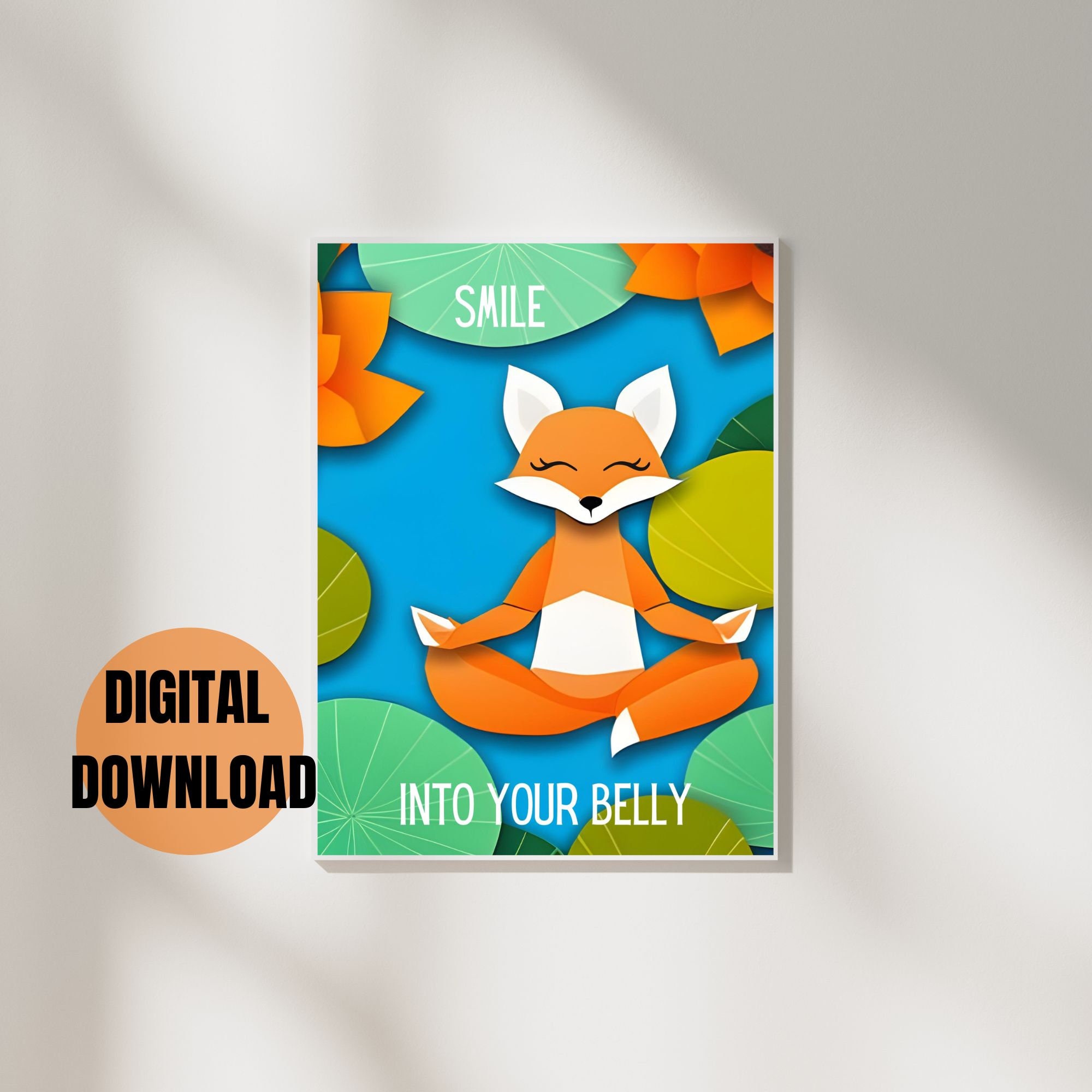 Digital Download: Mindfulness Poster for Kids Cute Meditating Fox ...