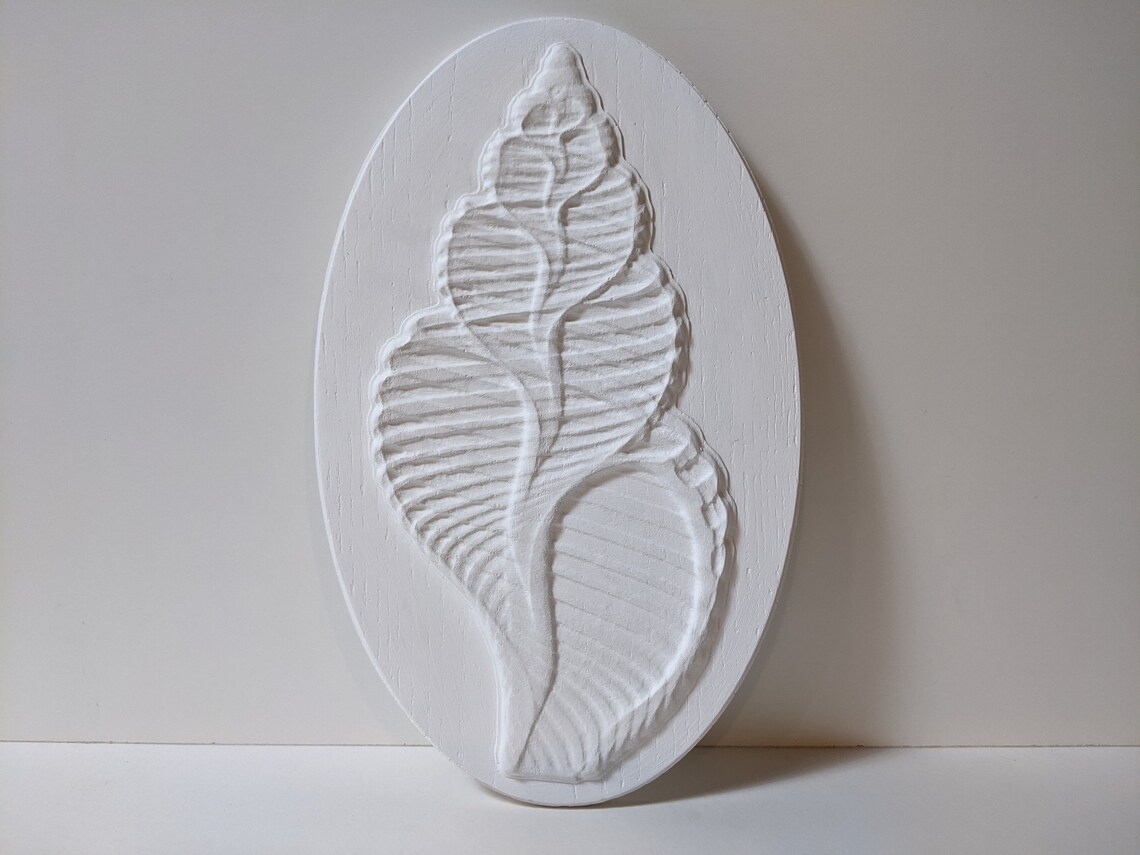 Handmade White Bas-relief Seashell Wall Art Elegant and Detailed ...