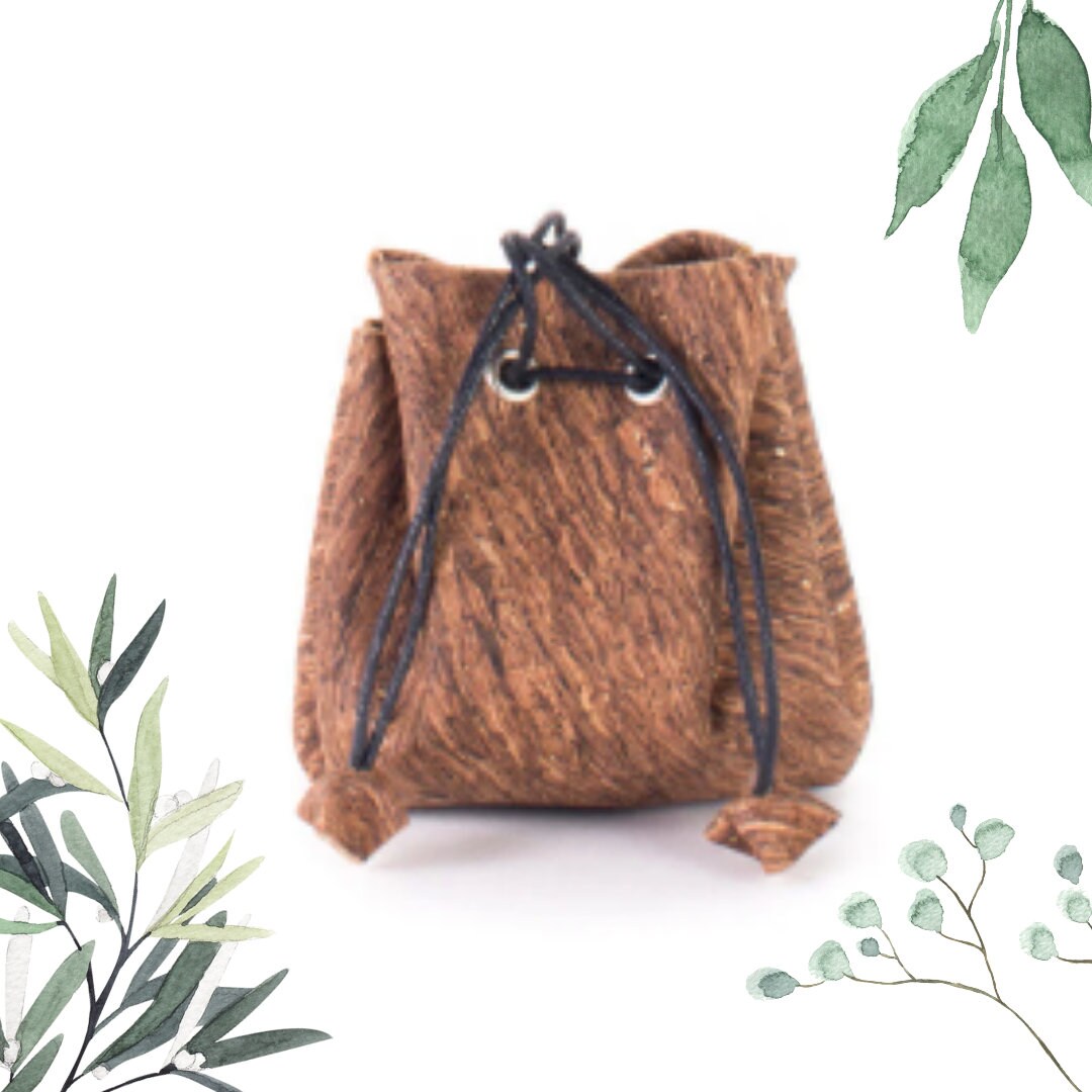 Eco-friendly Cork Drawstring Pouch: Vegan Coin Purse - Etsy