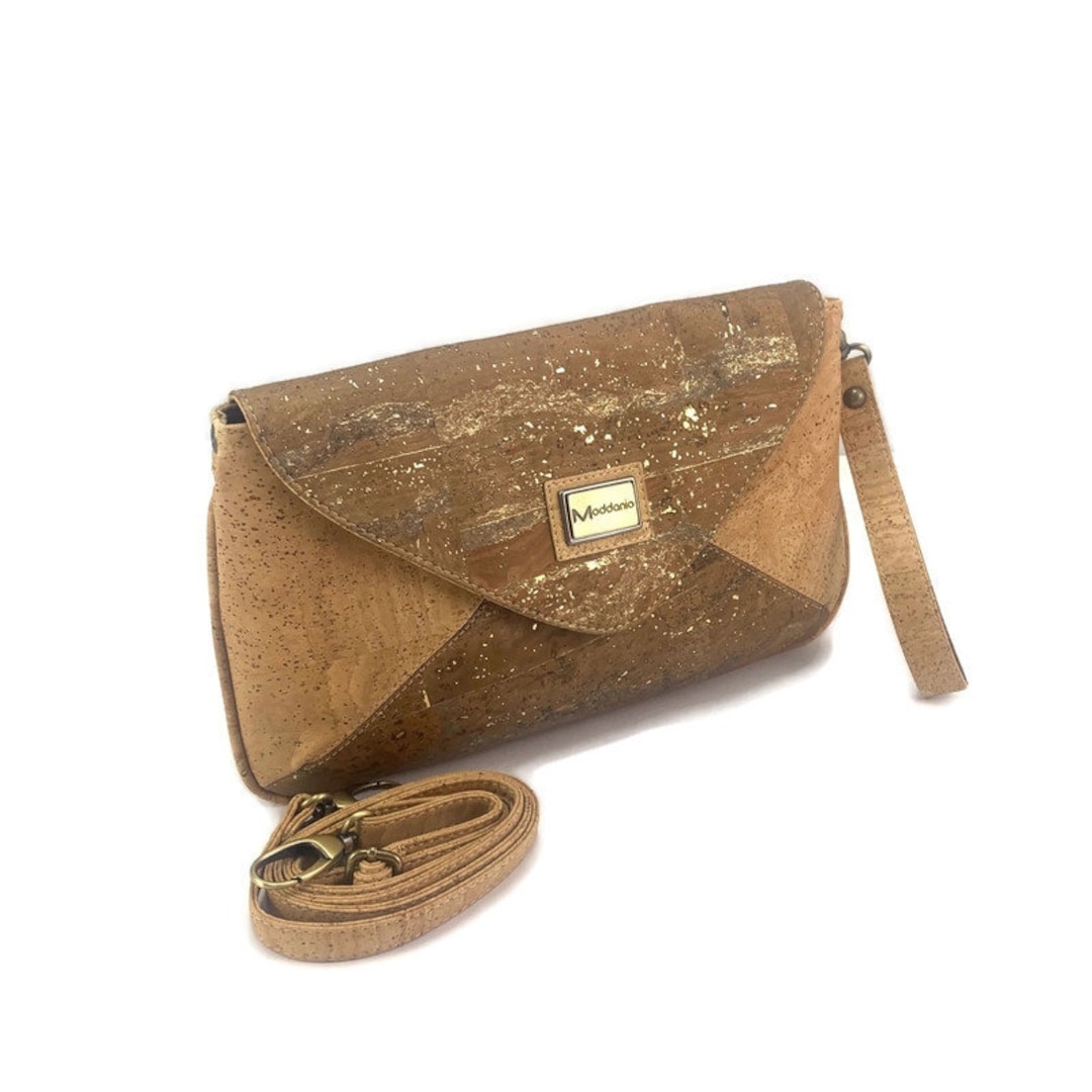 Eco-friendly Cork Clutch Purse With Marble Pattern and Detachable ...