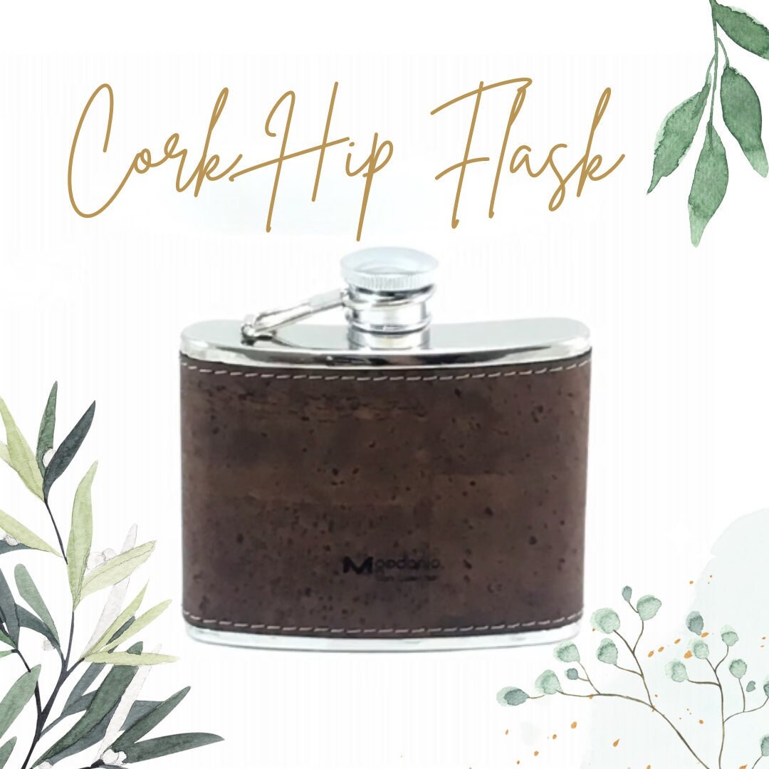 Cork Hip Flask With Stainless Steel Casing: Pocket Flask Gift - Etsy