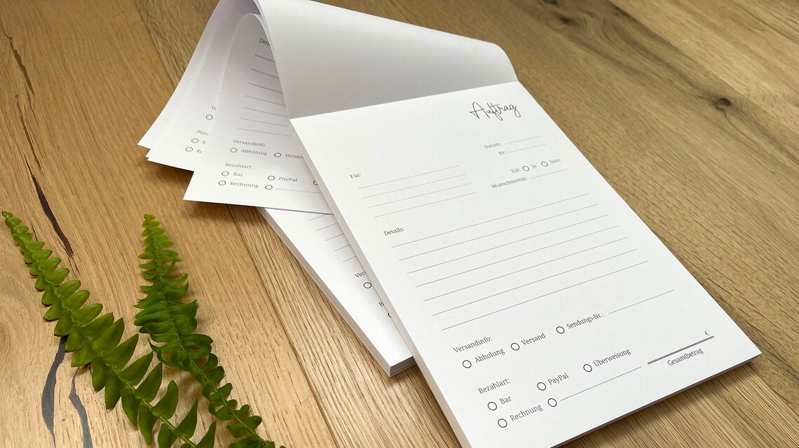 Din A5 Application Block in Portrait Format With 50 Sheets on - Etsy