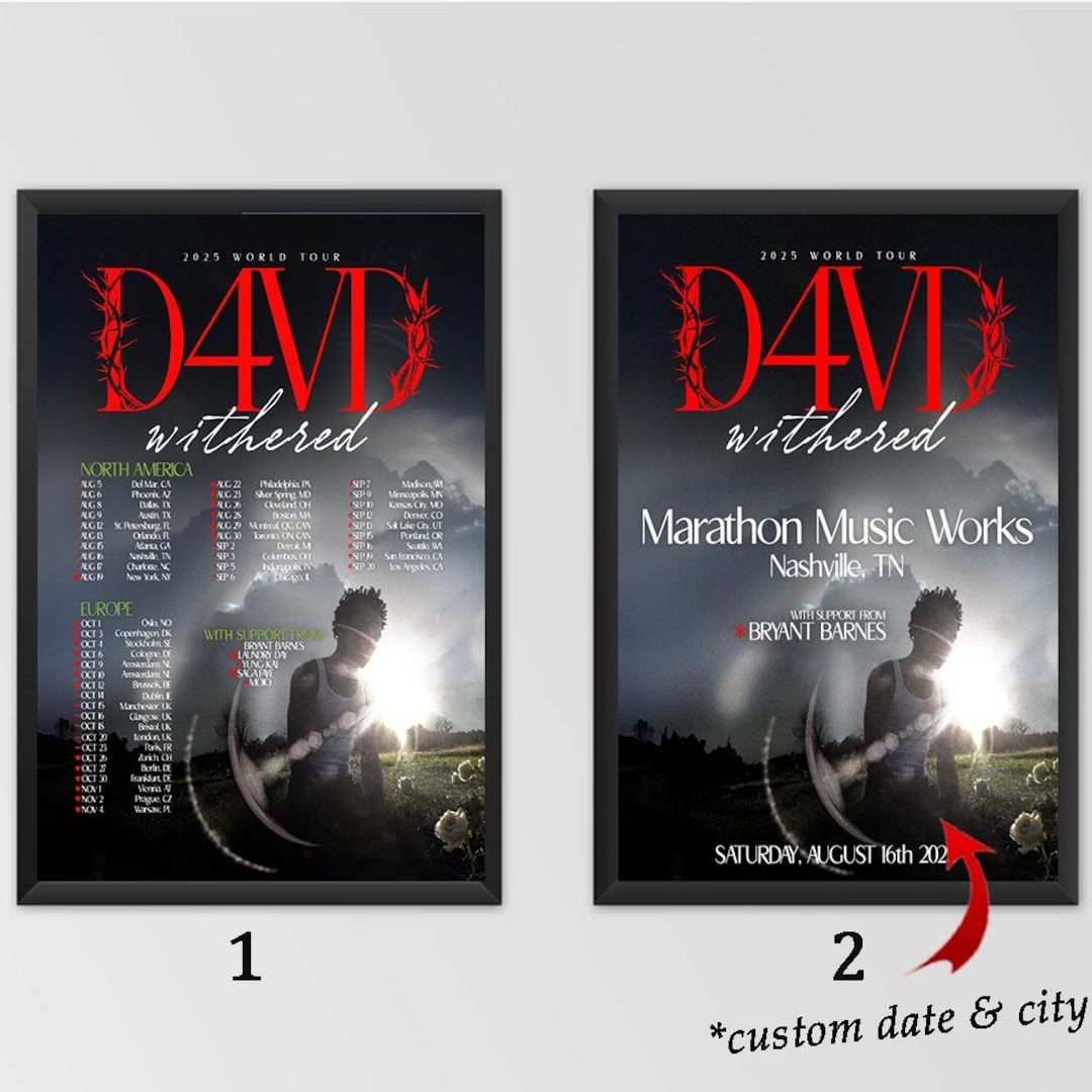 Custom Poster - D4vd Withered 2025 World Tour Poster - Etsy