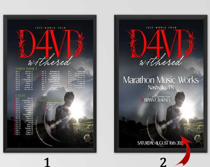 Custom Poster - D4vd Withered 2025 World Tour Poster - Etsy