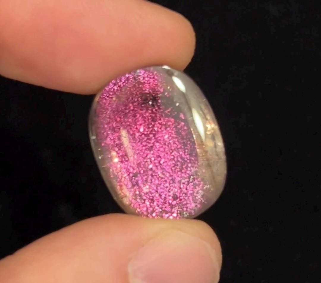 AAA Pink Fire Gemstone From Brazil, Covellite Inclusion in Quartz - Etsy