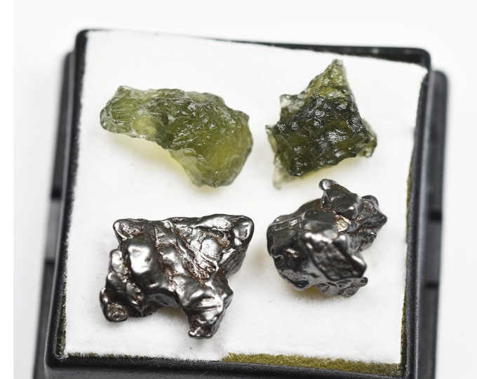 Meteorite/moldavite Set Perfect Quality Mini Crystals - Etsy