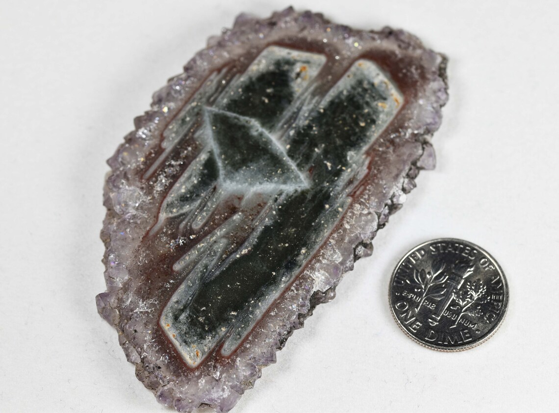 Rare Form Amethyst Stalactite Slice Polished on Both Faces - Etsy
